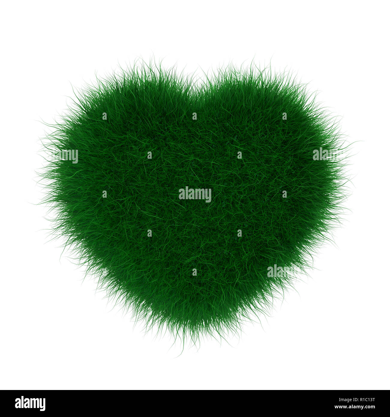 Cute fluffy pink heart shape on white. 3D rendering Stock Photo - Alamy