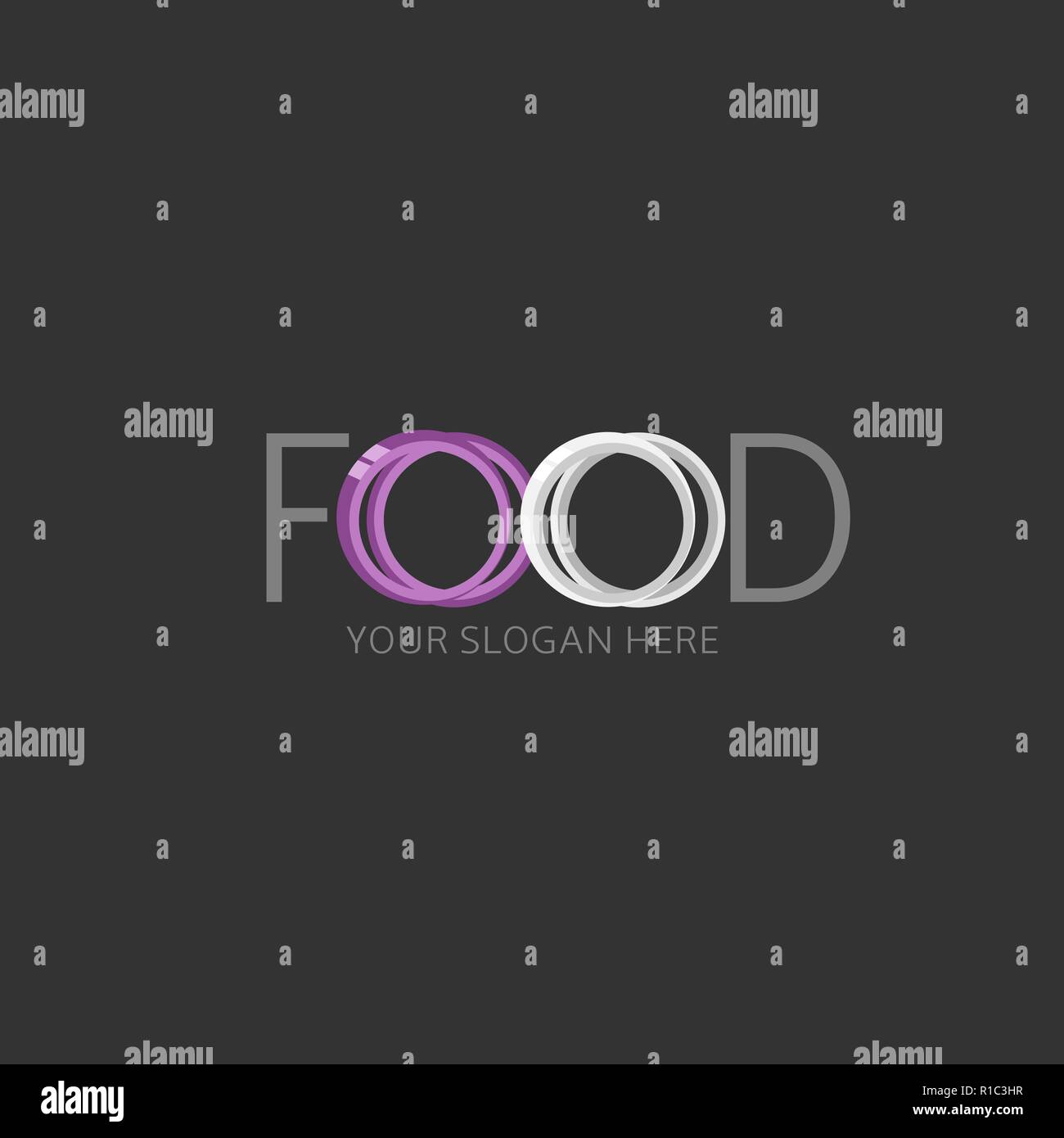 Bow icon template. Logotype with onion letters, vector illustration ...