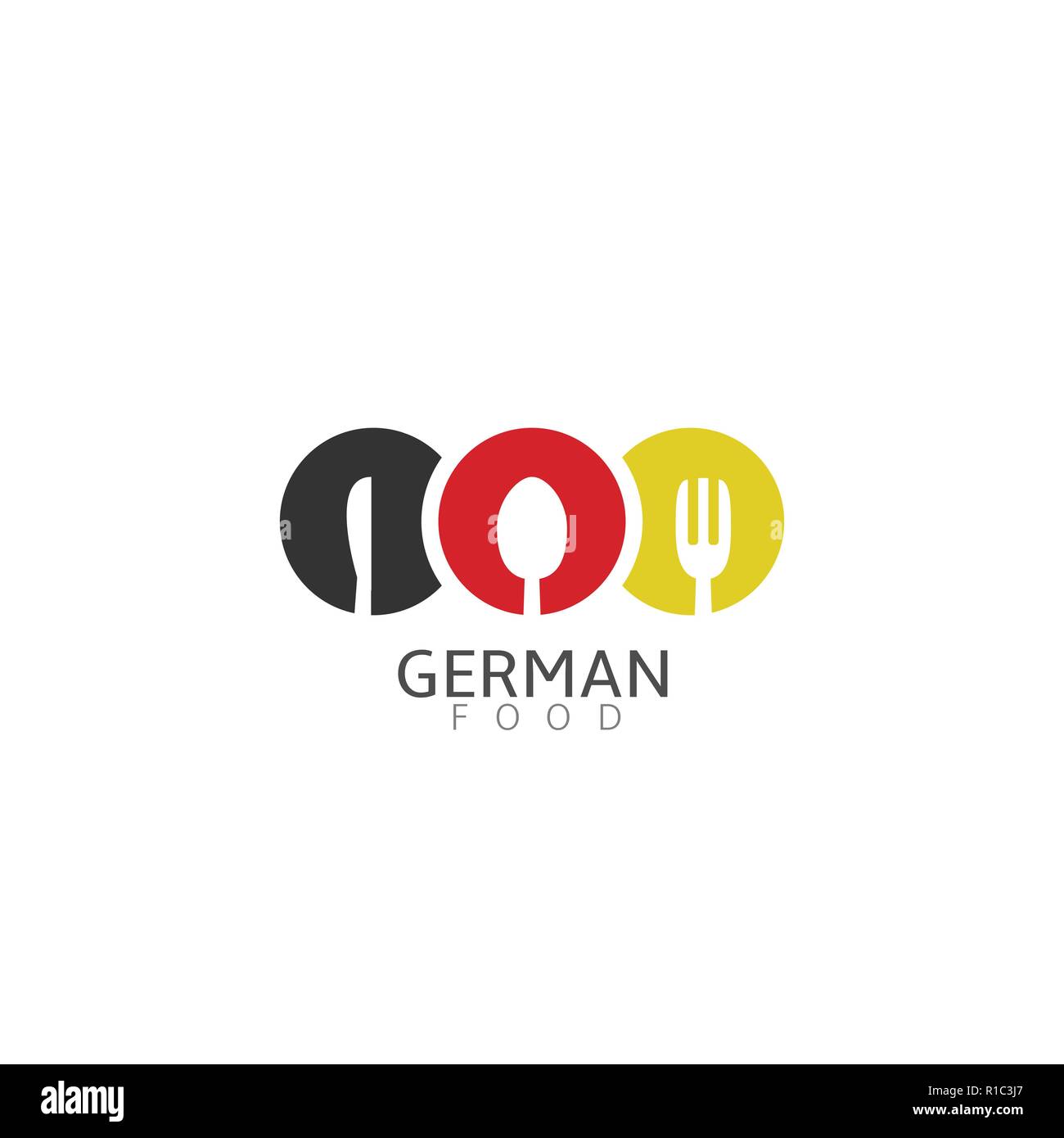 German food logo icon template.Spoon,knife and fork icon vector ...
