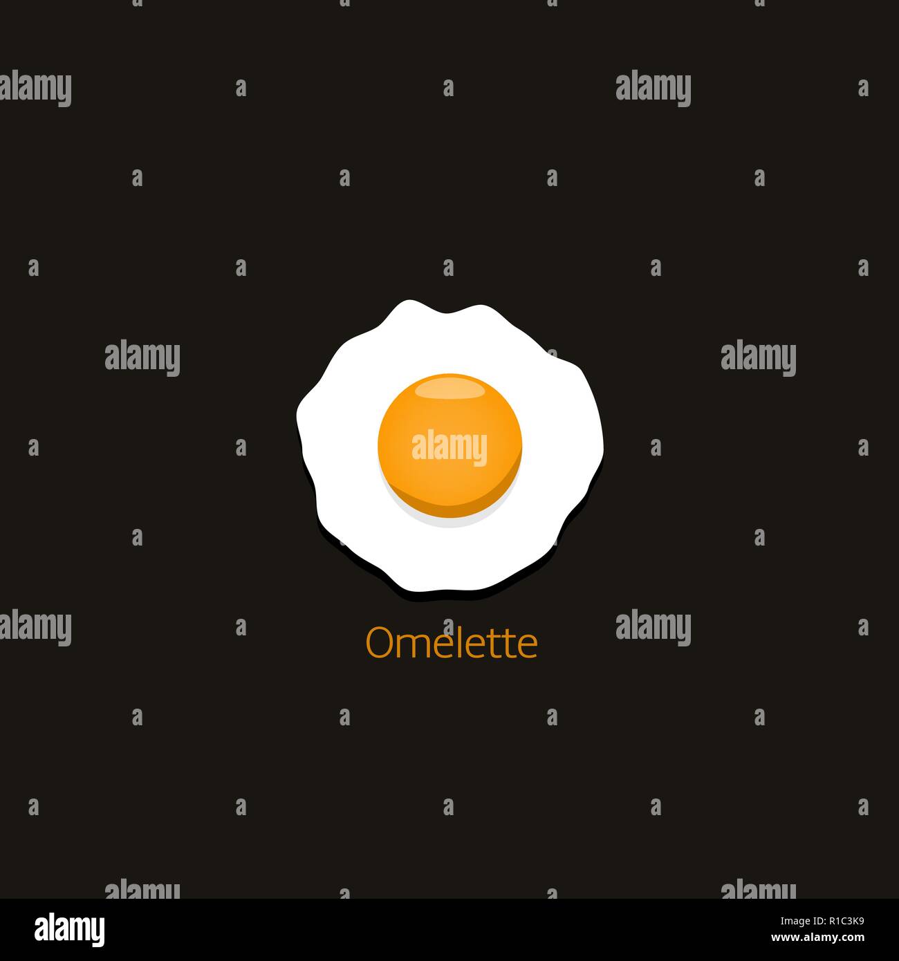 Scrambled eggs symbol.Omelette icon vector illustration Stock Vector Image & Art - Alamy