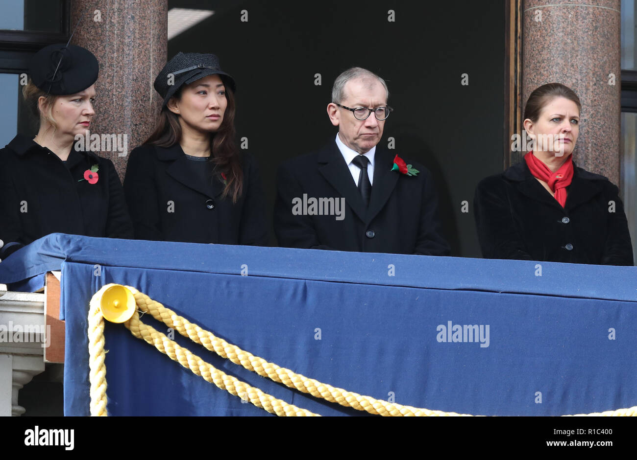 Philip May attends the remembrance service at the Cenotaph memorial in ...