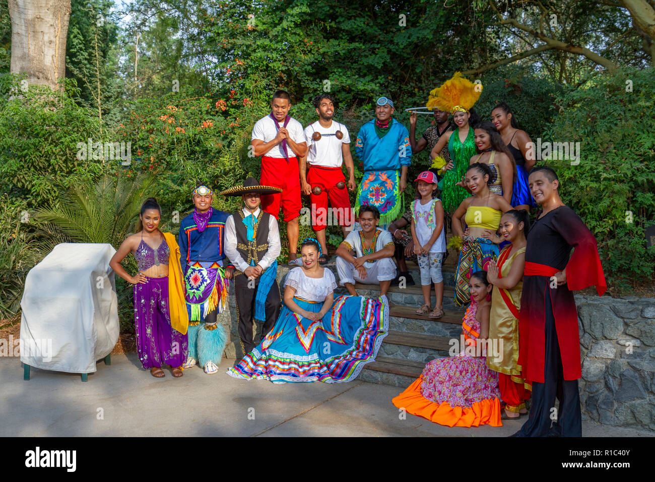 Park performers pose for a photograph in the San Diego Zoo Safari Park ...