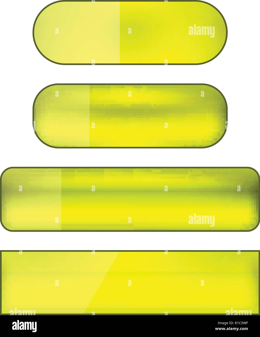 vector bright glossy web buttons set - green and yellow Stock Vector ...