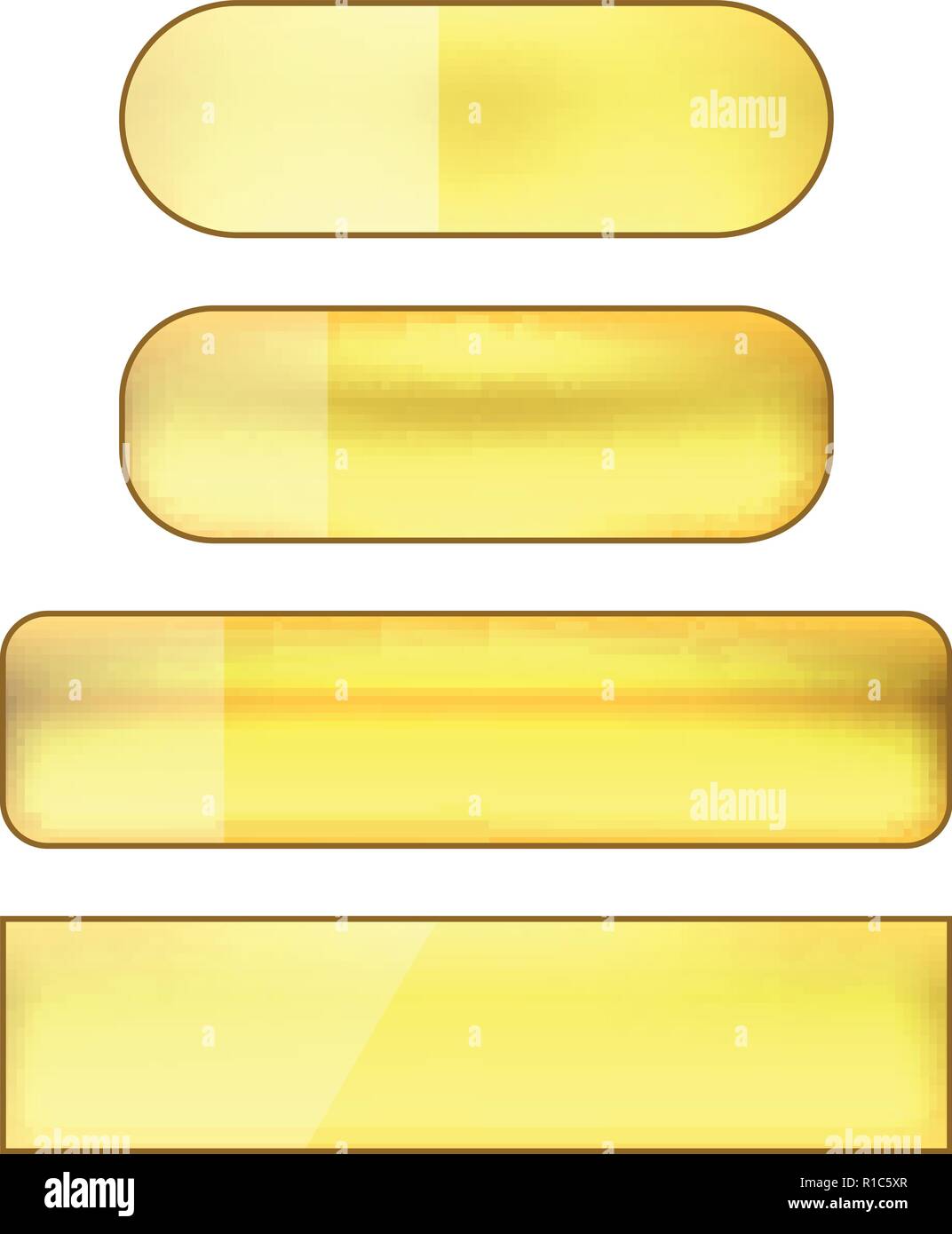 vector bright glossy web buttons set - golden Stock Vector Image & Art ...