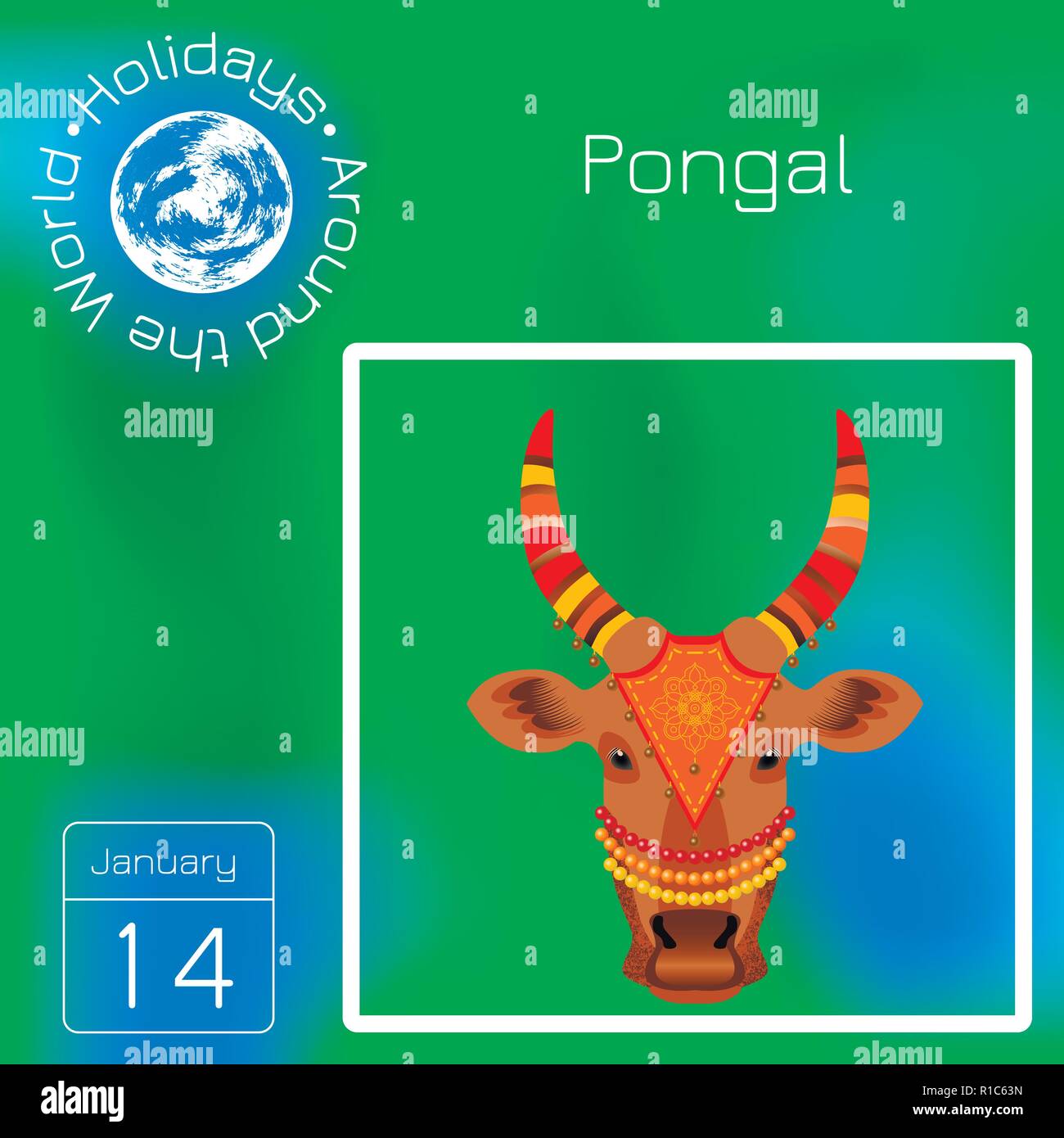 Maatu Pongal. Hindu harvest festival in India and Sri Lanka. The head ...