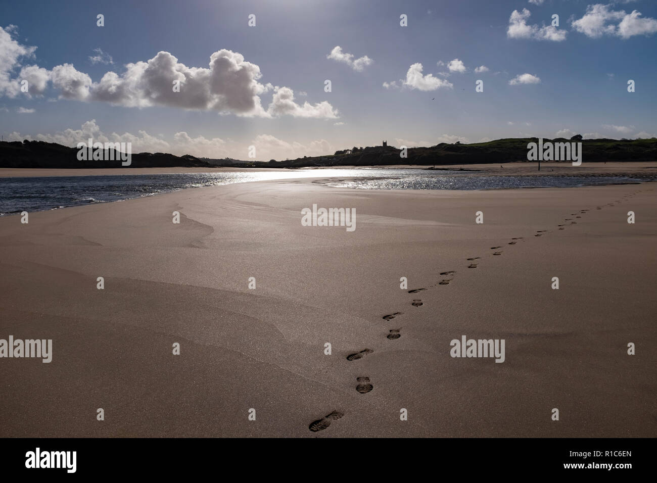 Porthkidney Beach Cornwall Edge of the Land Stock Photo - Alamy