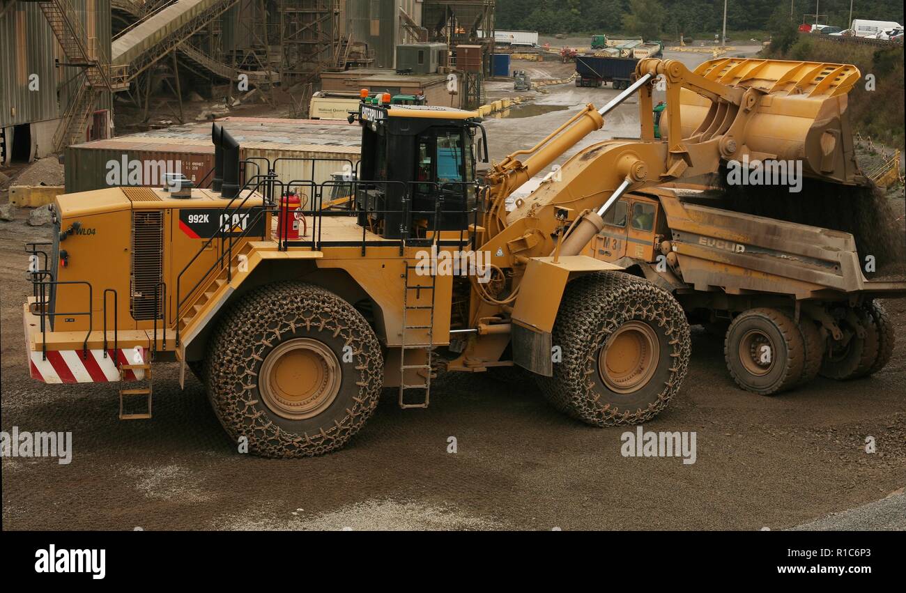 A Caterpillar Wheeled loading shovel working in a quarry in ...
