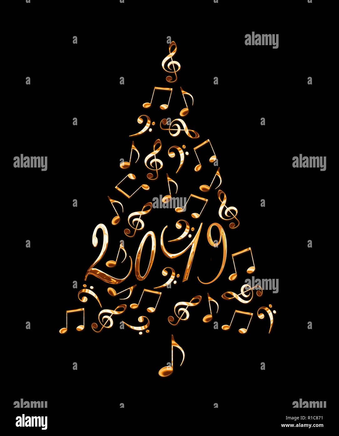 Music Notes As 990+ Christmas Tree From Music Notes Stock Photos,
