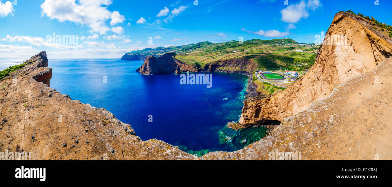 Image of soccer field next to a cliff and the atlantic sea below on the ...
