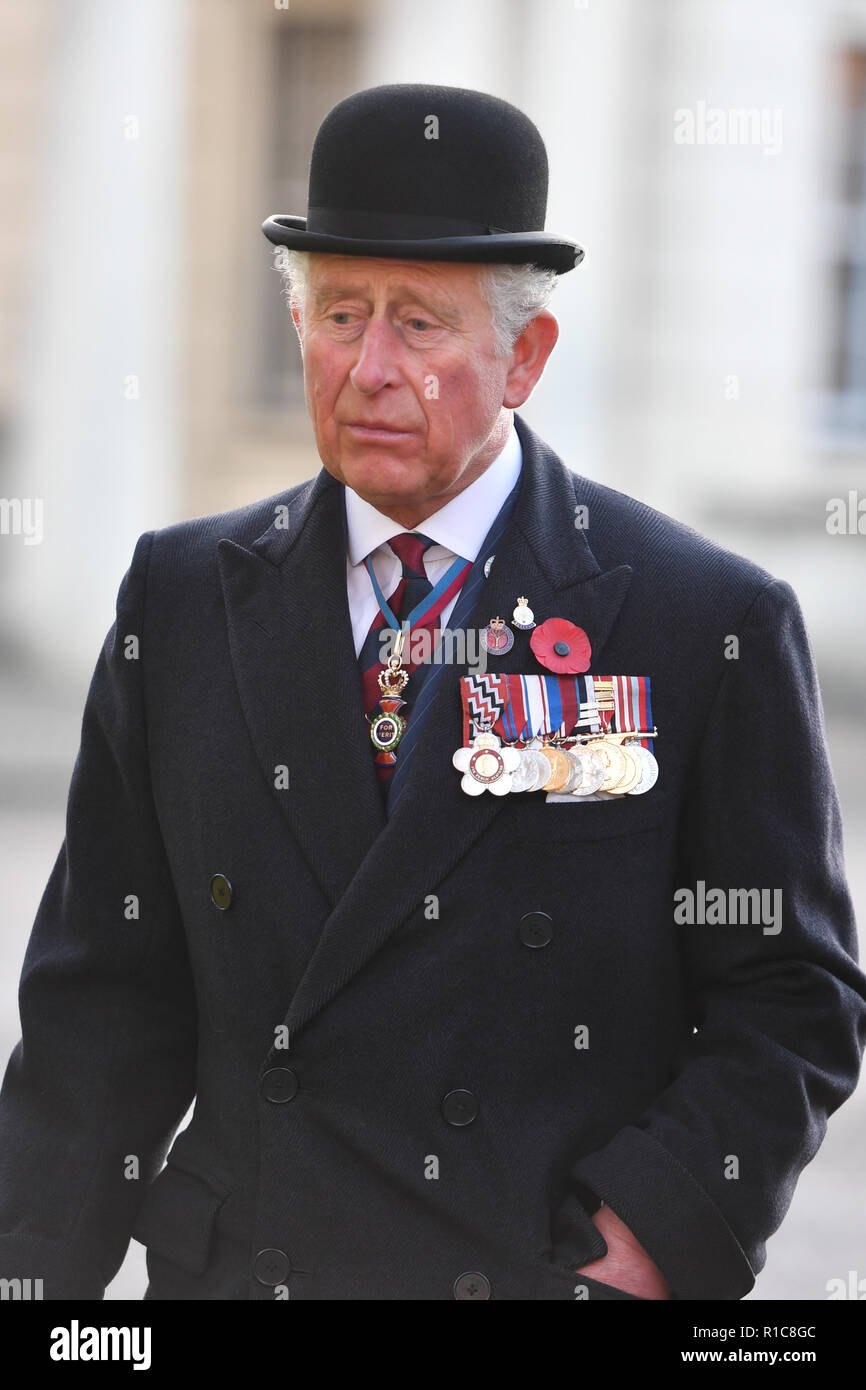 The Prince of Wales, Colonel, Welsh Guards, arrives for a remembrance ...