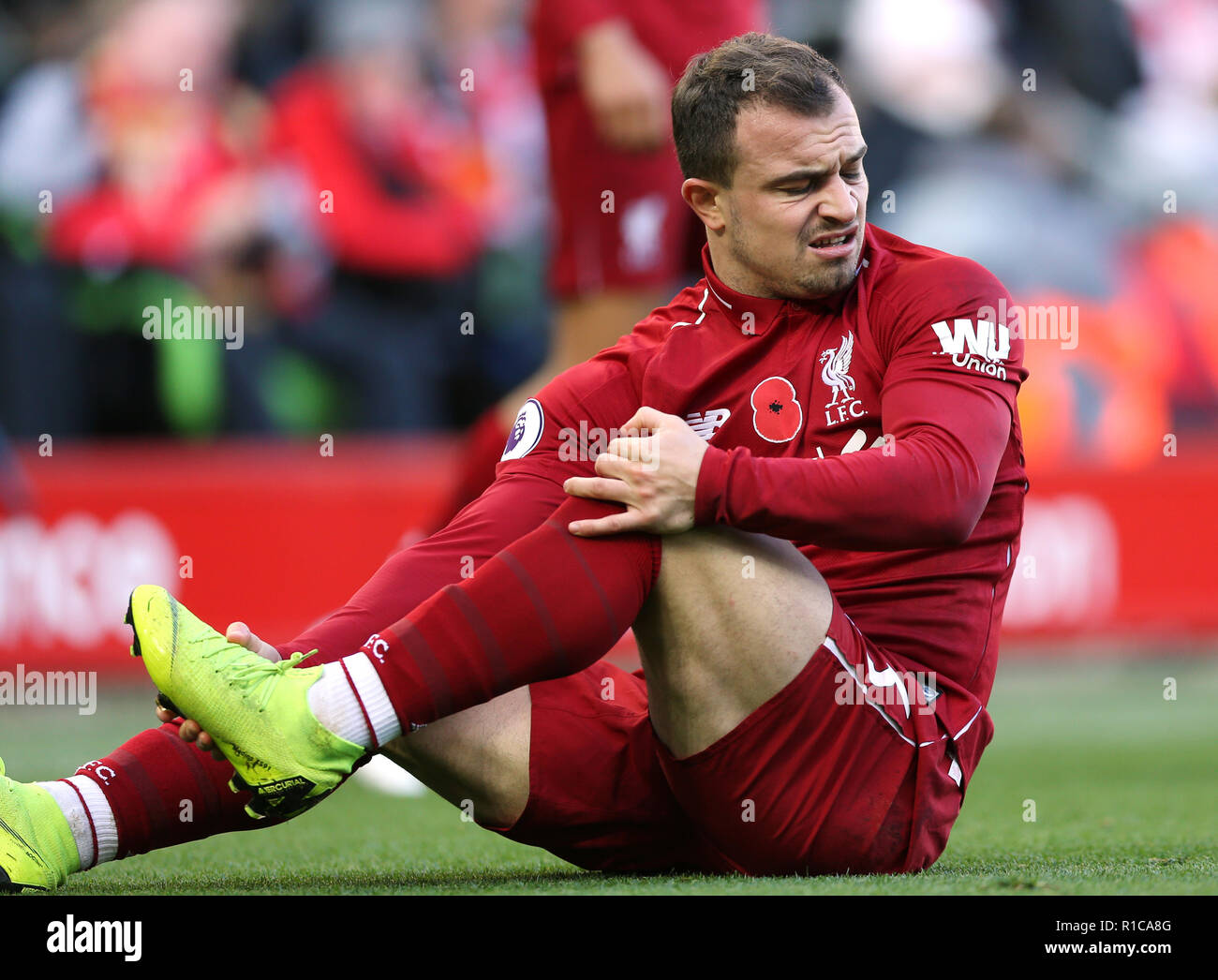 Liverpool's Xherdan Shaqiri during the Premier League match at Anfield ...