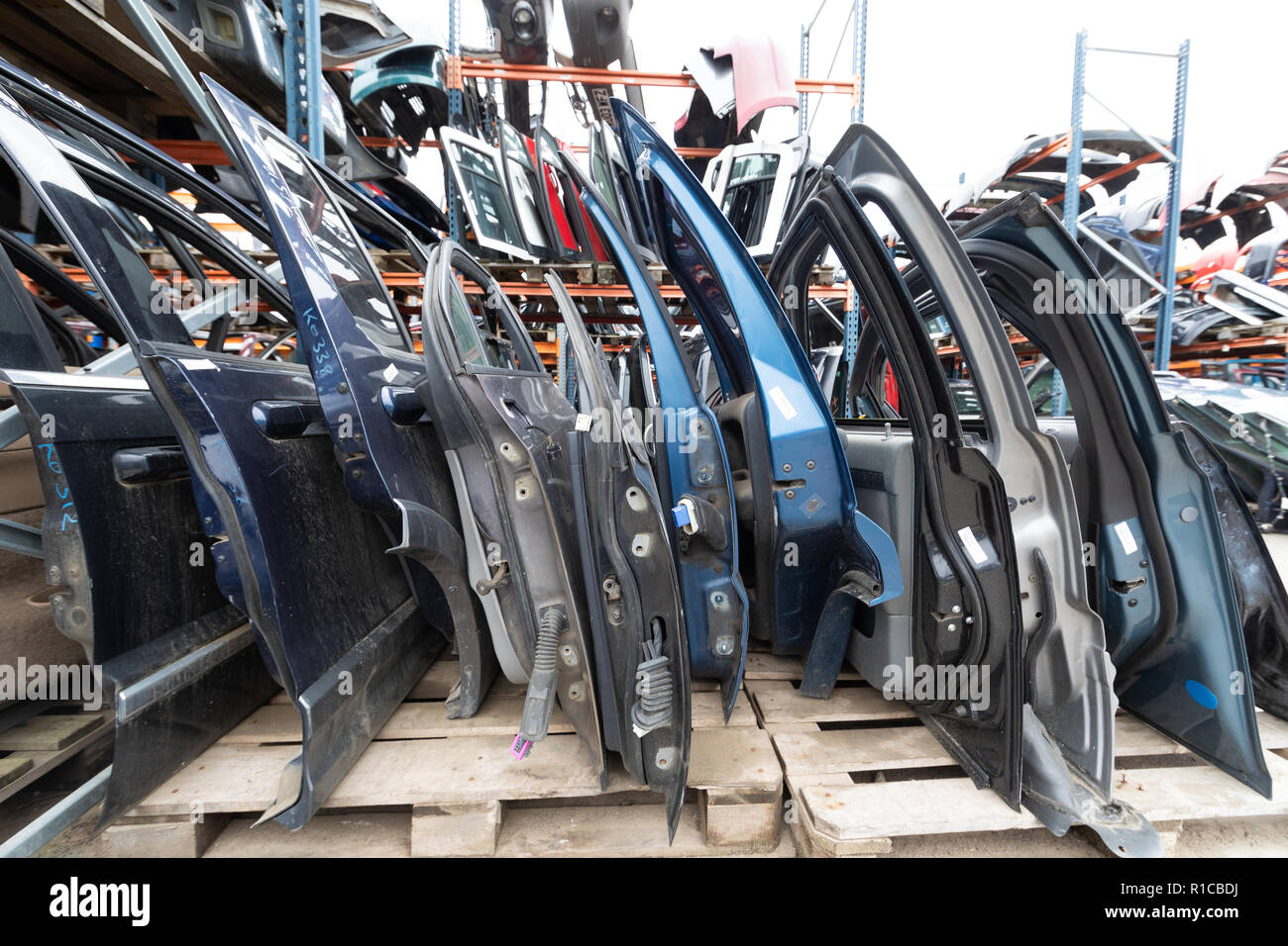 Racks with auto parts Stock Photo - Alamy