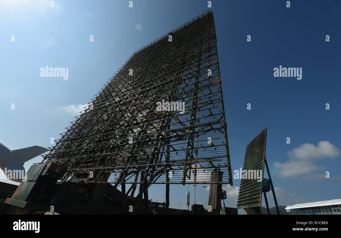 Zhuhai, China. 11th Nov, 2018. The JY-27A radar can be seen at the Zhuhai Airshow. Credit: SIPA ...