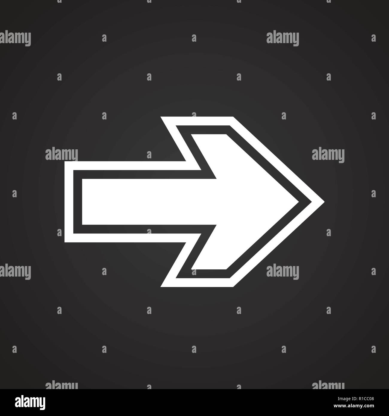 Arrow with outline on black background Stock Vector Image & Art - Alamy