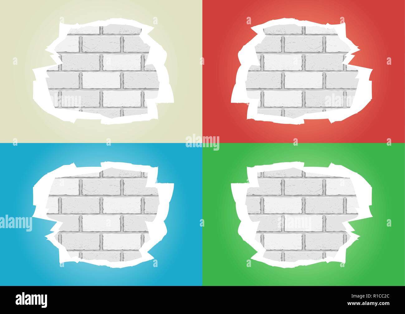 Torn paper set white Stock Vector Images - Alamy
