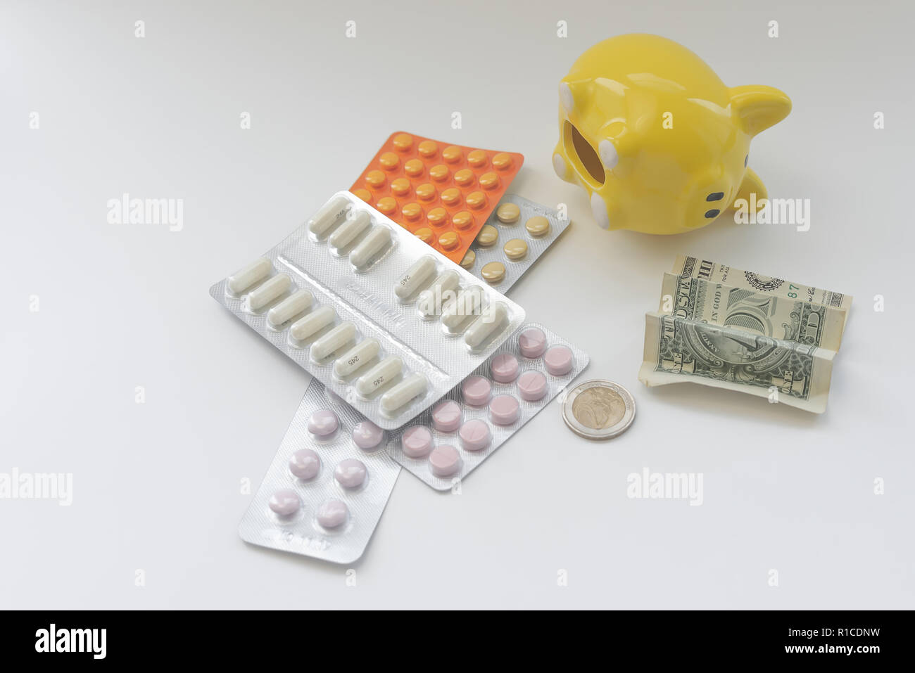 concept of expensive drugs. social problems. piggy bank Stock Photo - Alamy