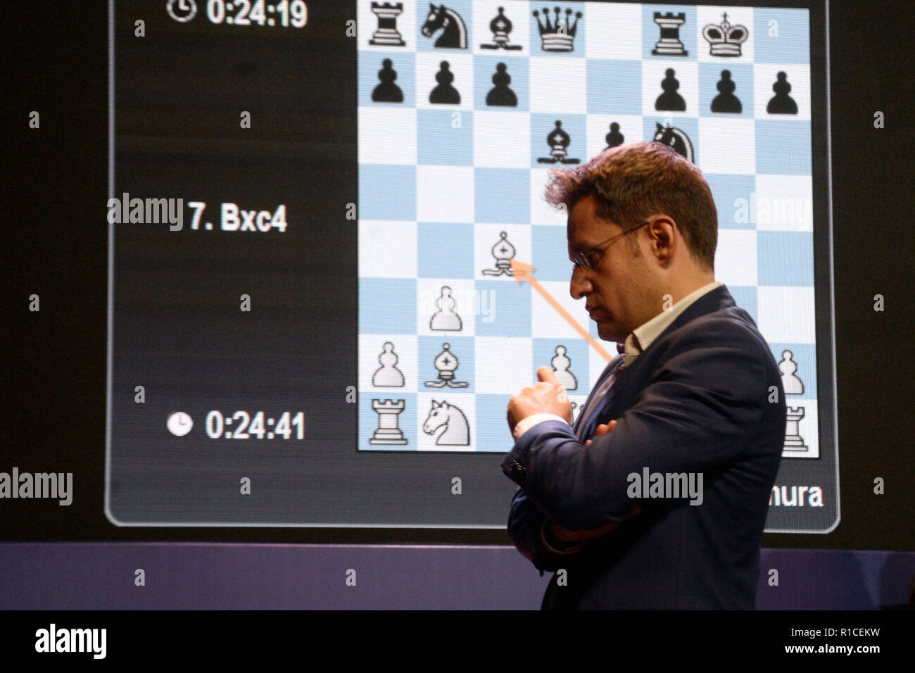 Kolkata, India. 11th Nov, 2018. Armenian chess Grandmaster Levon ...