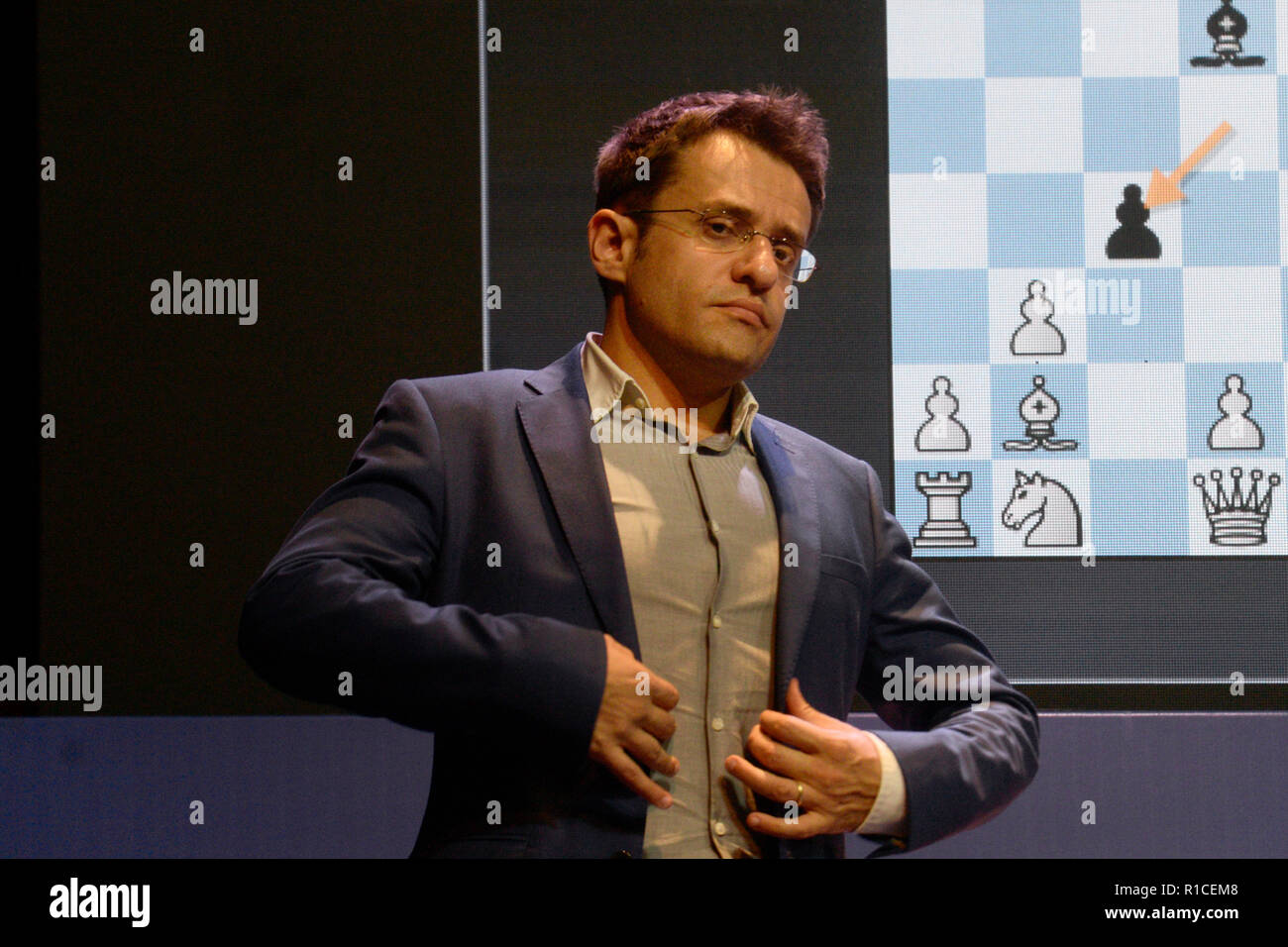 Kolkata, India. 11th Nov, 2018. Armenian chess Grandmaster Levon ...