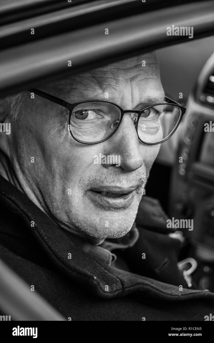 Angry driver car window Black and White Stock Photos & Images - Alamy