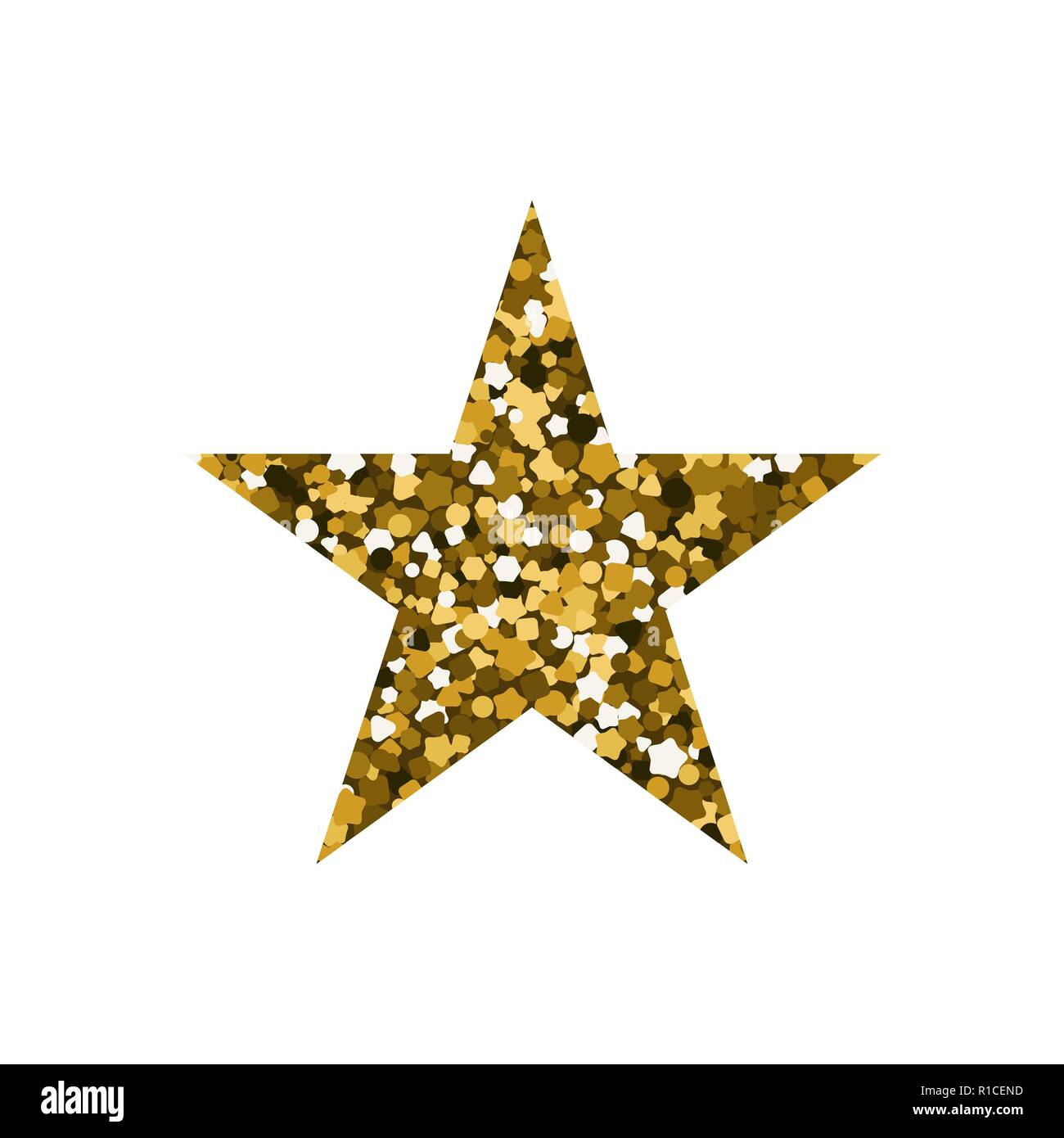 Gold star. Vector illustration. Flat icon. The texture of glitter Stock Vector Image & Art - Alamy