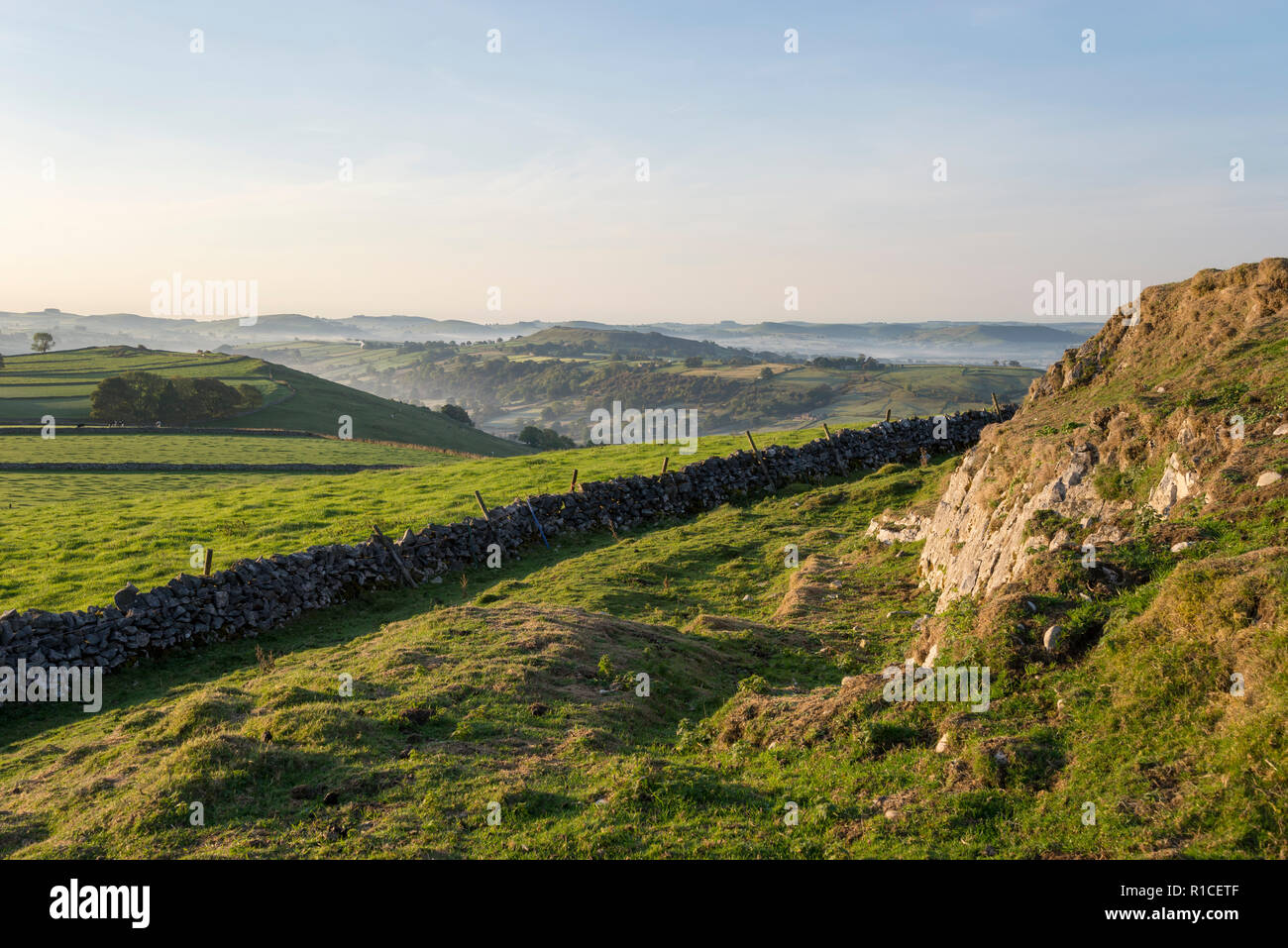 A chilly autumn morning in the Dove Valley around Crowdecote, Buxton ...