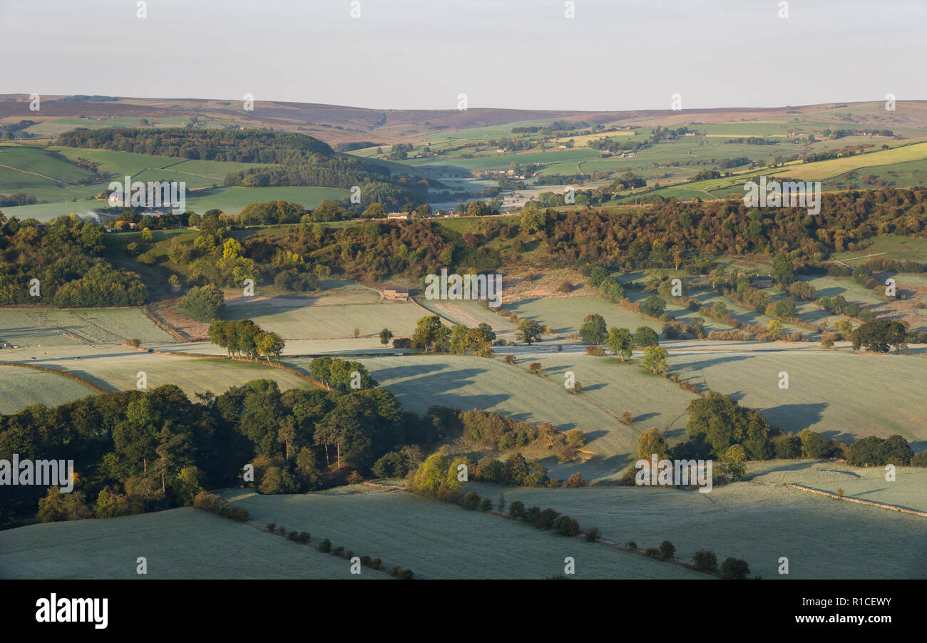 A chilly autumn morning in the Dove Valley around Crowdecote, Buxton ...