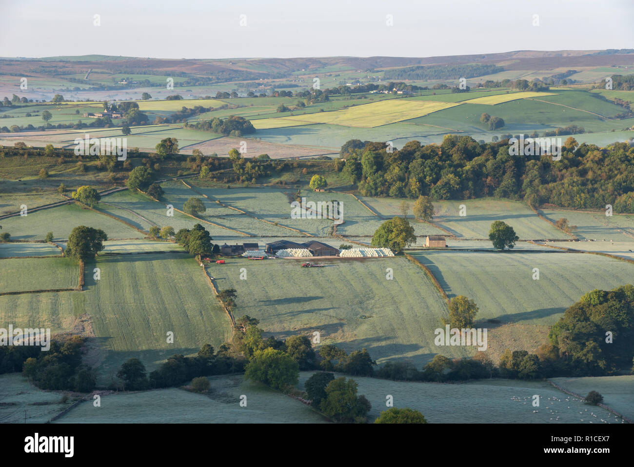 A chilly autumn morning in the Dove Valley around Crowdecote, Buxton ...