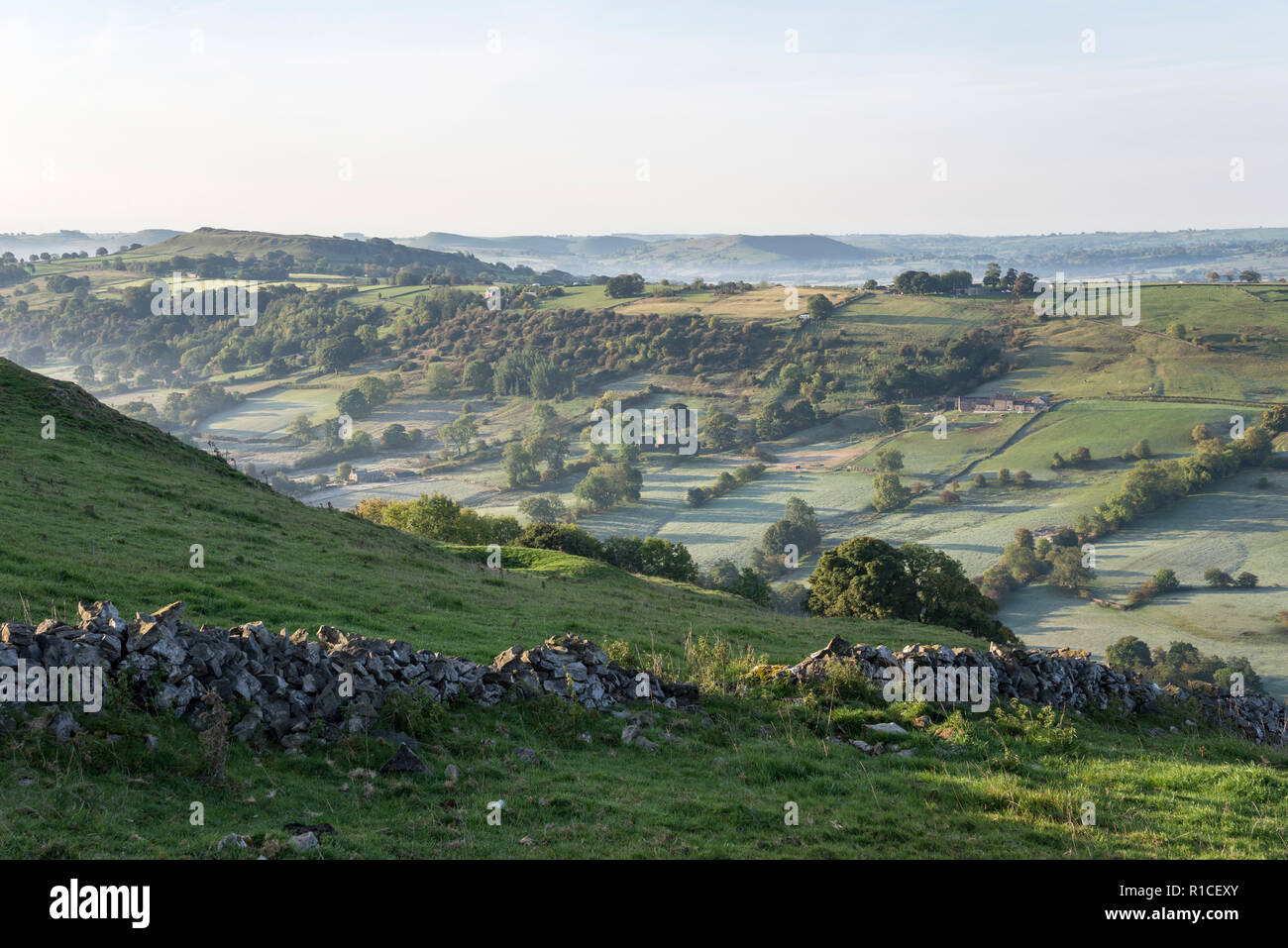 A chilly autumn morning in the Dove Valley around Crowdecote, Buxton ...