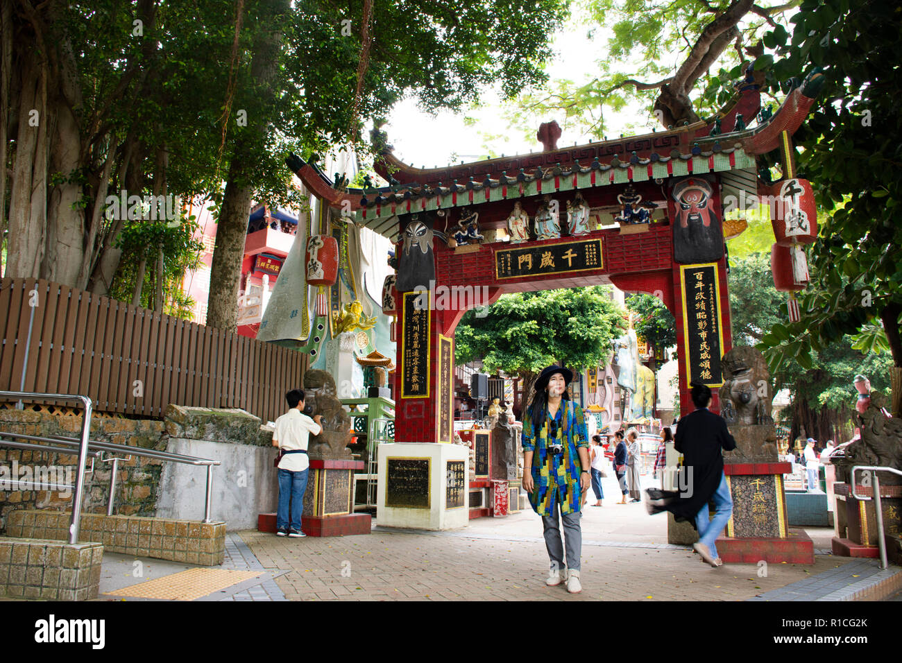 Chinese and travelers people visit and respect pray chinese god and ...