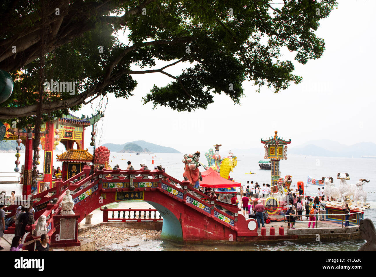 Chinese and travelers people visit and respect pray chinese god and ...