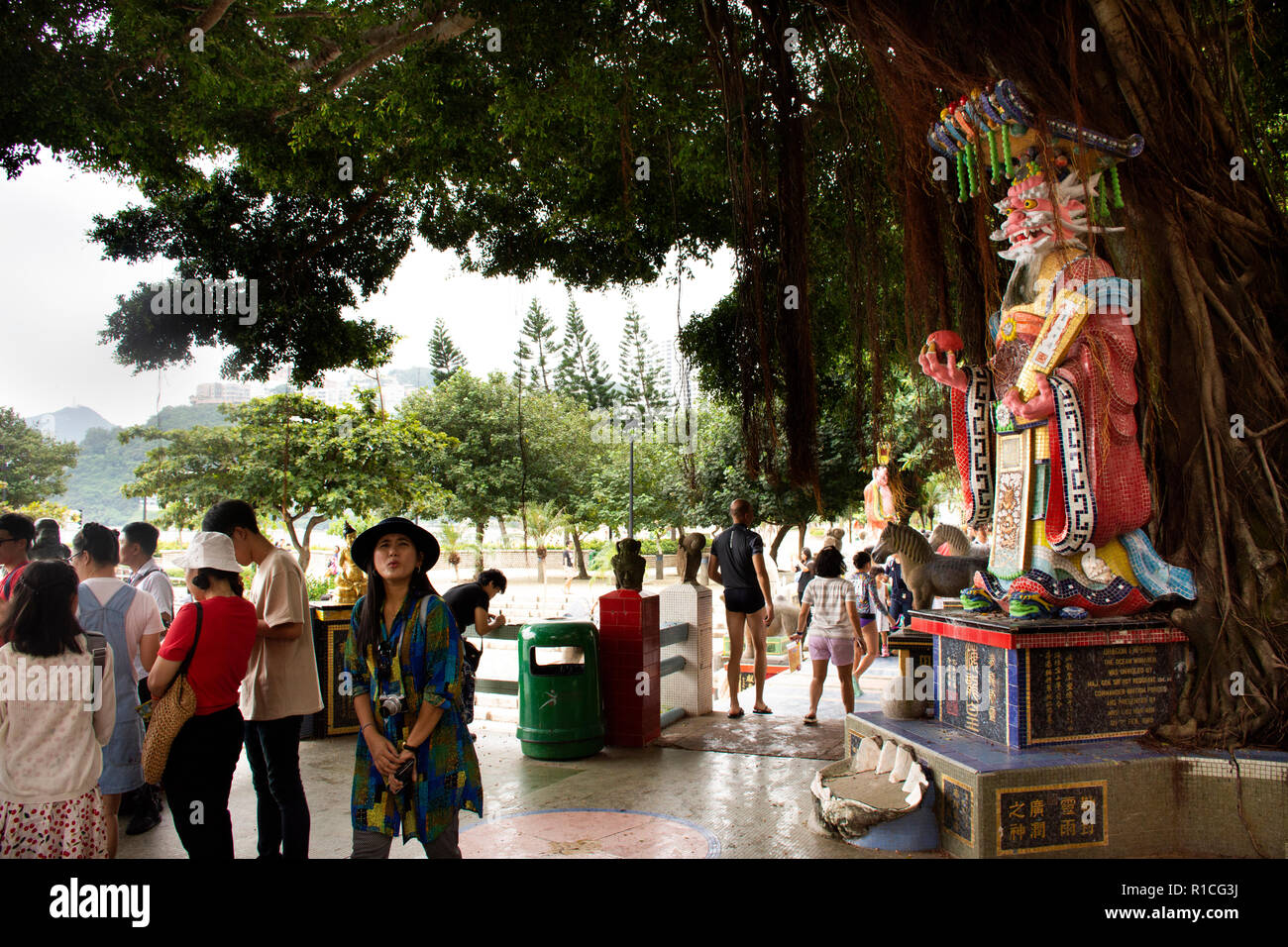 Chinese and travelers people visit and respect pray chinese god and ...