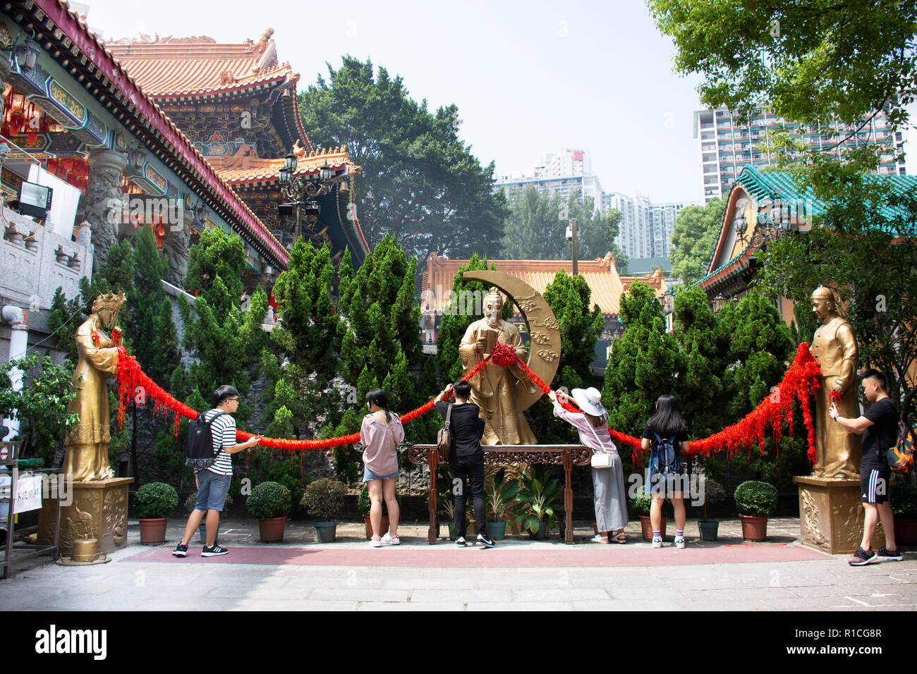 Chinese and foreigners people travel visit and respect praying chinese ...