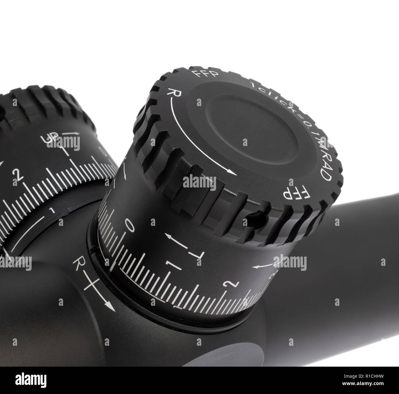 Tactical style windage turret on a sniper scope Stock Photo - Alamy