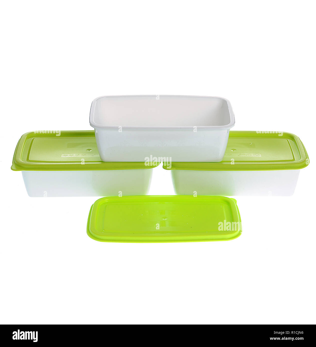 caserola plastic boxes set with lids, isolated on white background ...