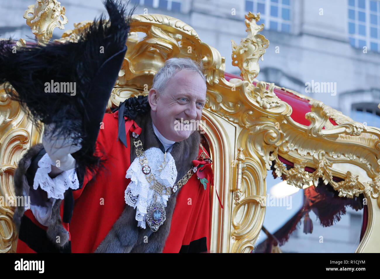 Lord Mayor Peter Estlin in his coach.The Lord Mayor's Show 10th ...