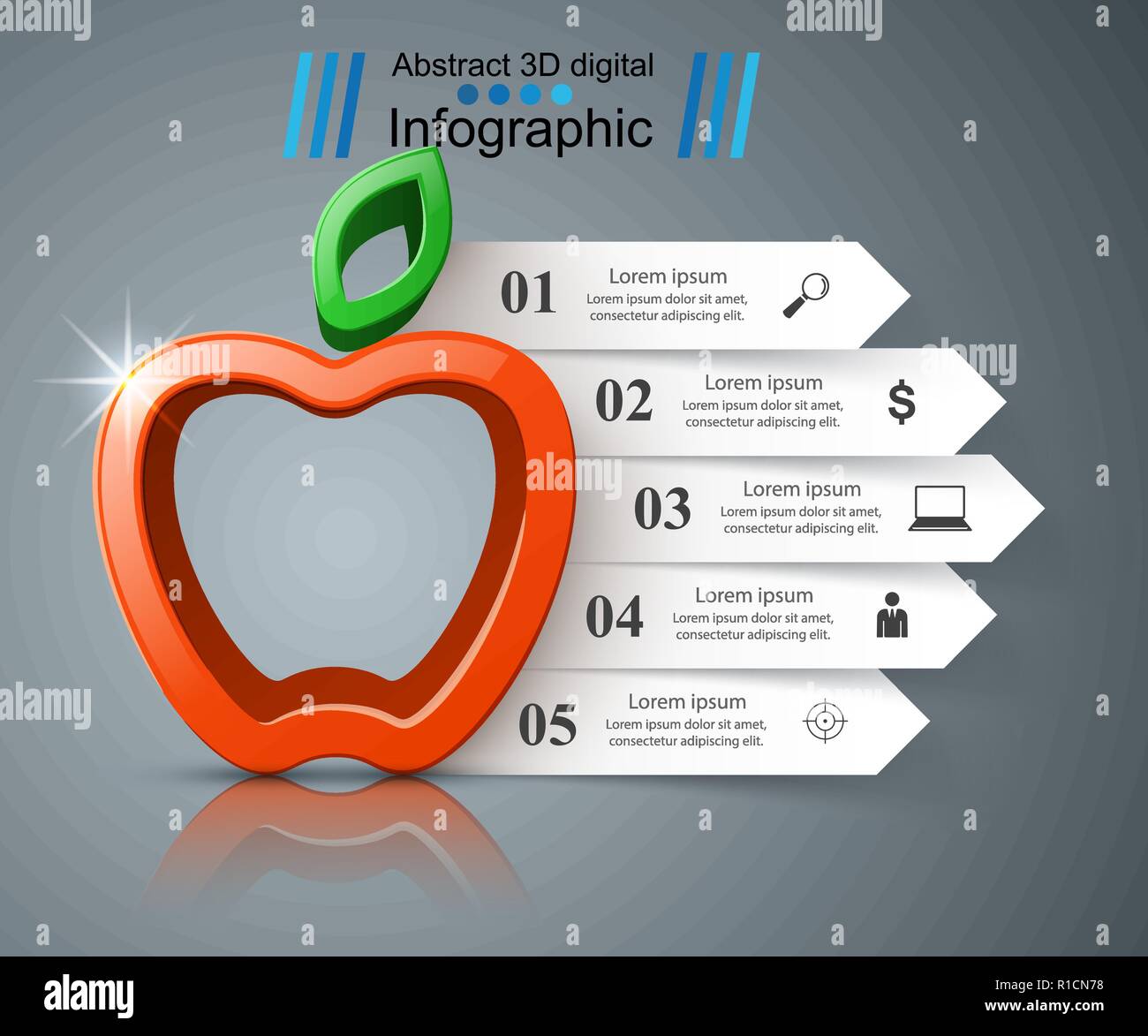 Paper business infographic. Apple icon Stock Vector Image & Art - Alamy
