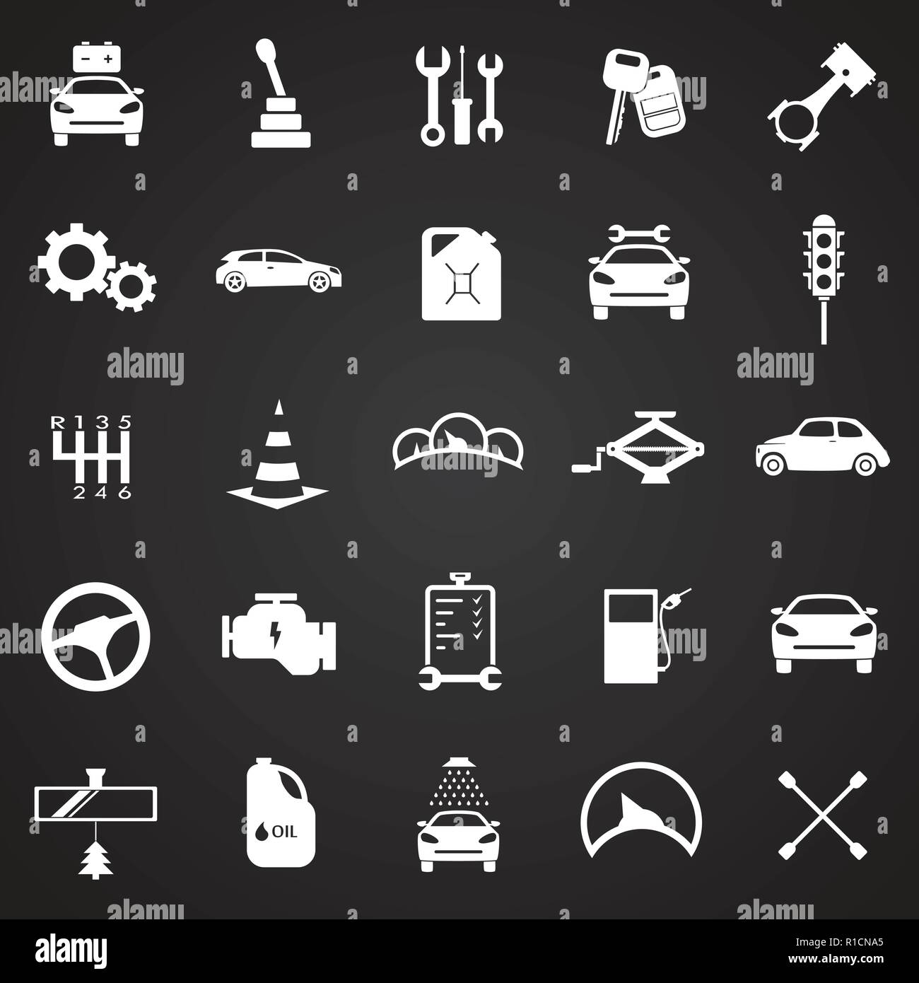 Car and service set on black background Stock Vector Image & Art - Alamy