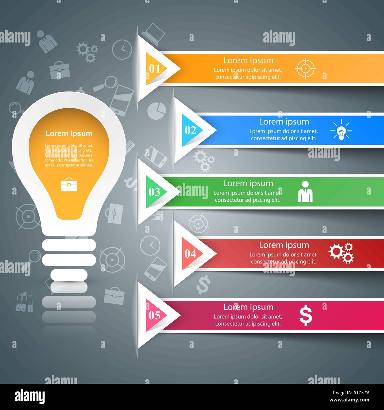 Infographic design. Bulb, Light icon Stock Vector Image & Art - Alamy