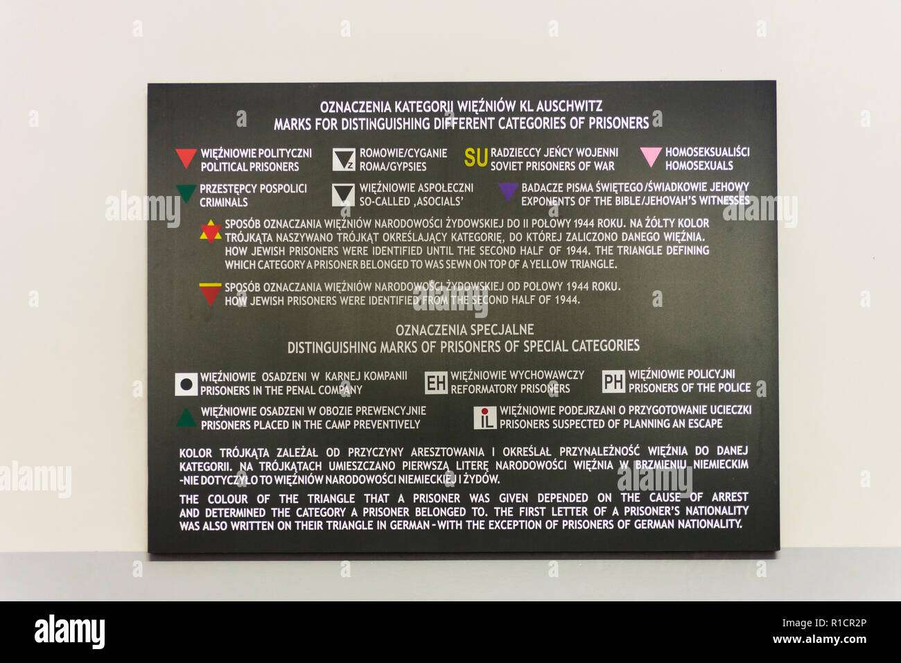 Auschwitz Nazi concentration and extermination camp. Marks for ...