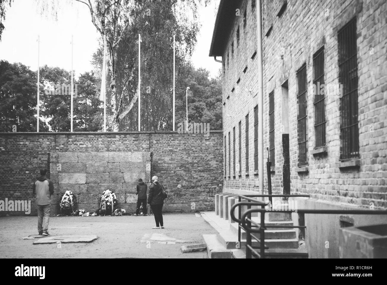 Auschwitz Nazi concentration and extermination camp. "Death Wall ...
