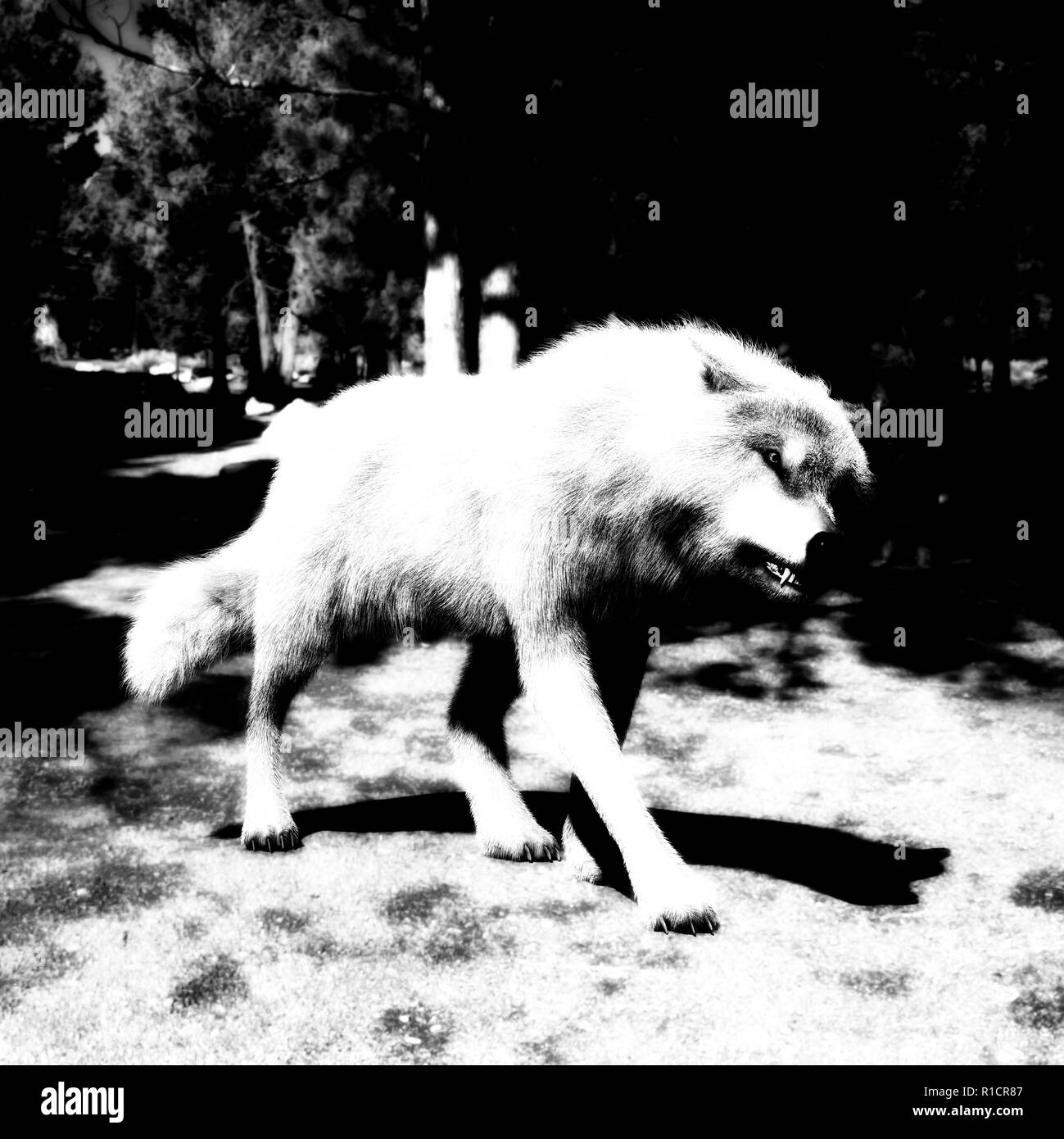 Digital 3D Illustration of a Wolf Stock Photo - Alamy