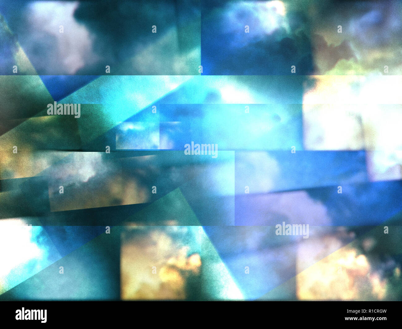 Colorful clouds with overlapping rectangular layers Stock Photo - Alamy