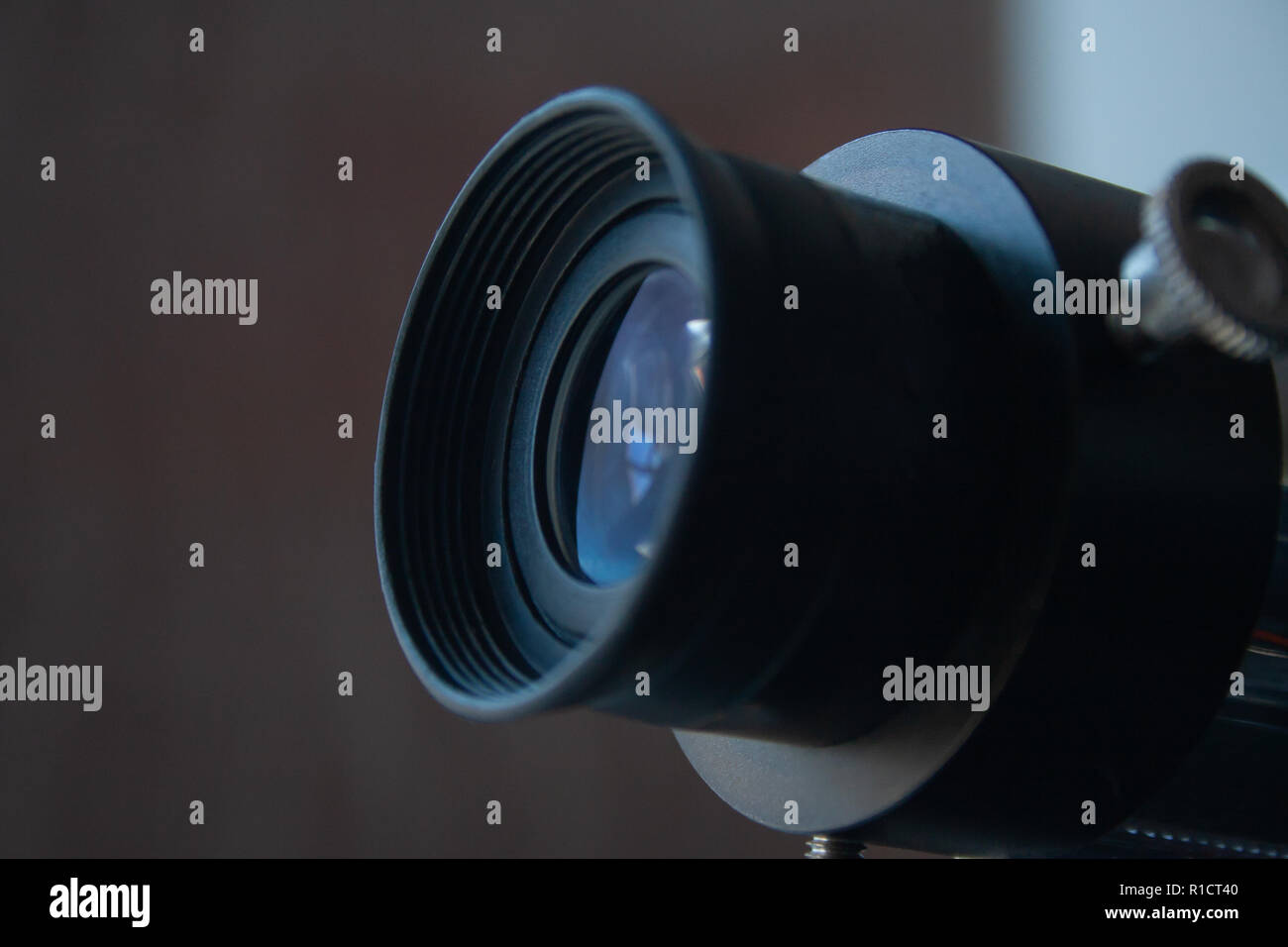 Eyepiece of telescope close up. Telescope detail Stock Photo - Alamy