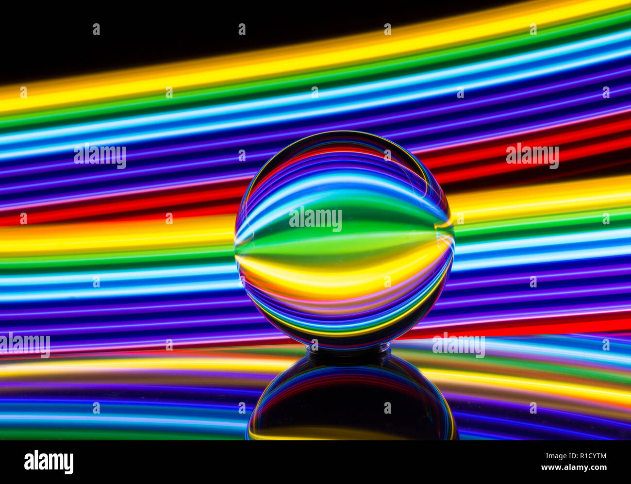 Light painting with a Lensball / crystal / glass ball Stock Photo - Alamy