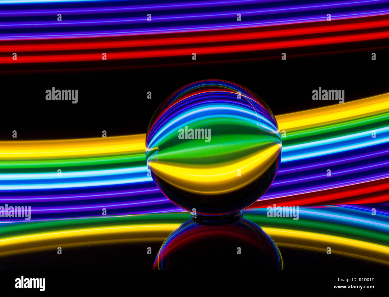 Light painting with a Lensball / crystal / glass ball Stock Photo - Alamy