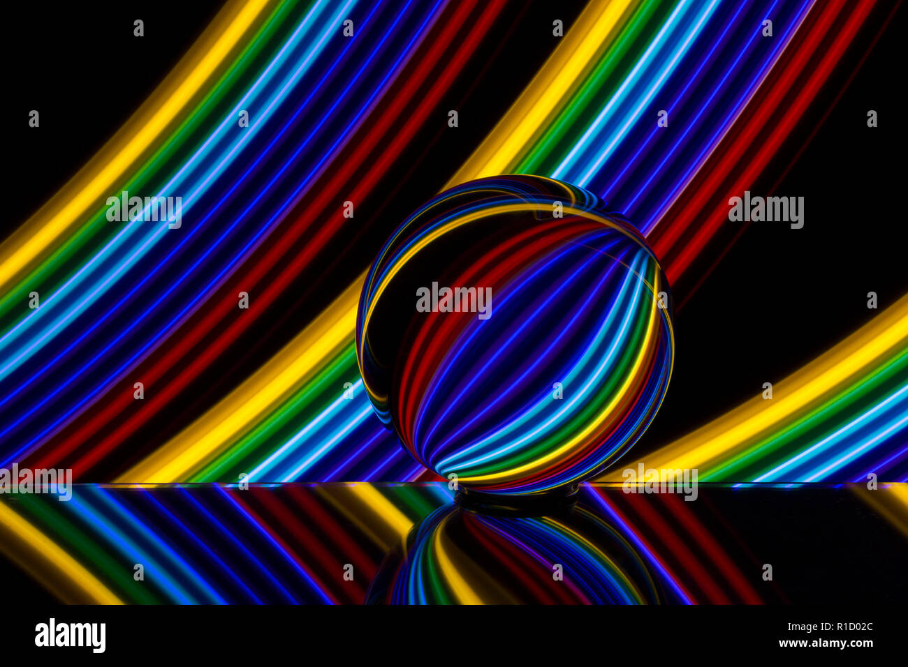 Light painting with a Lensball / crystal / glass ball Stock Photo - Alamy