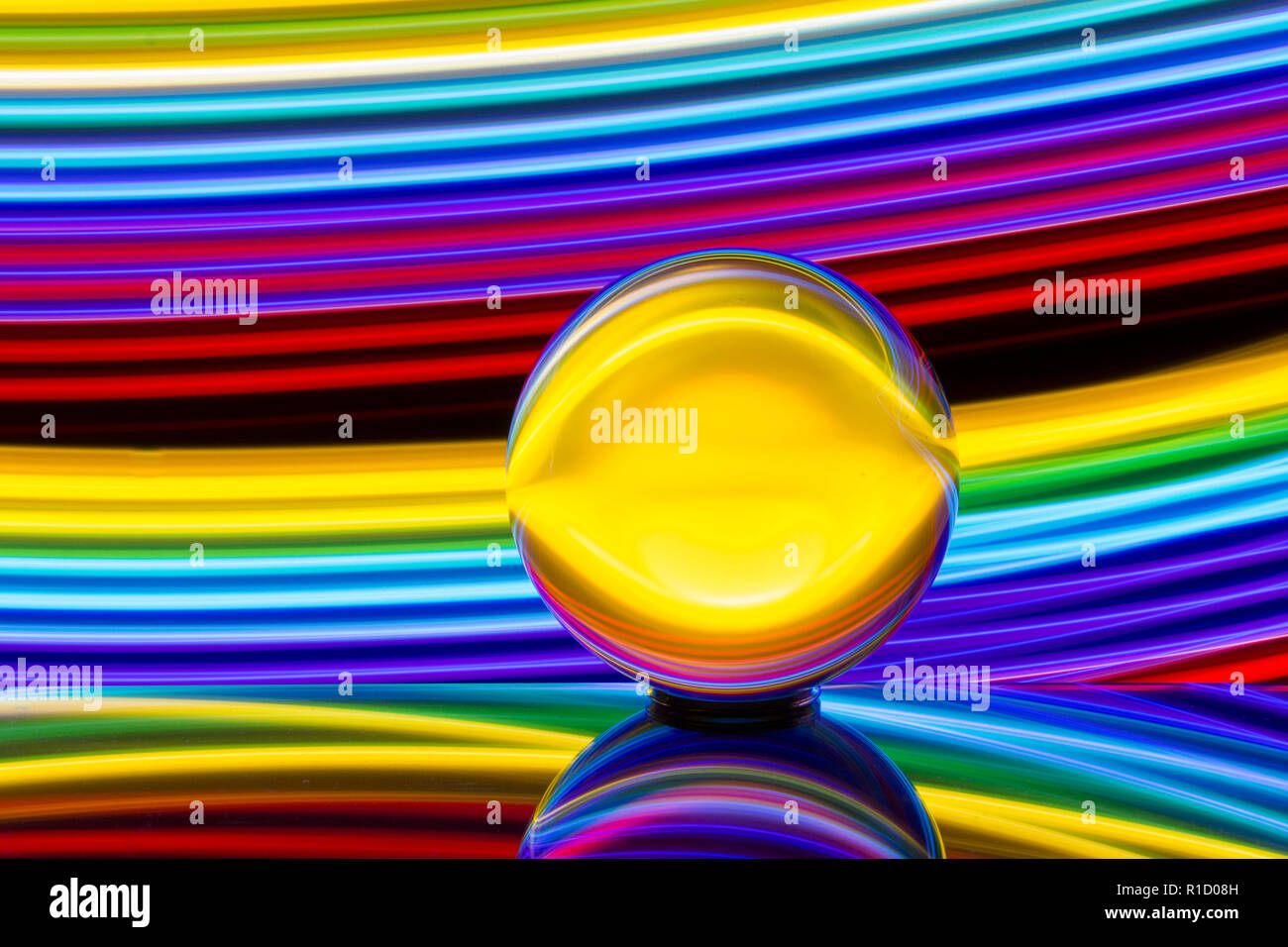 Light painting with a Lensball / crystal / glass ball Stock Photo - Alamy