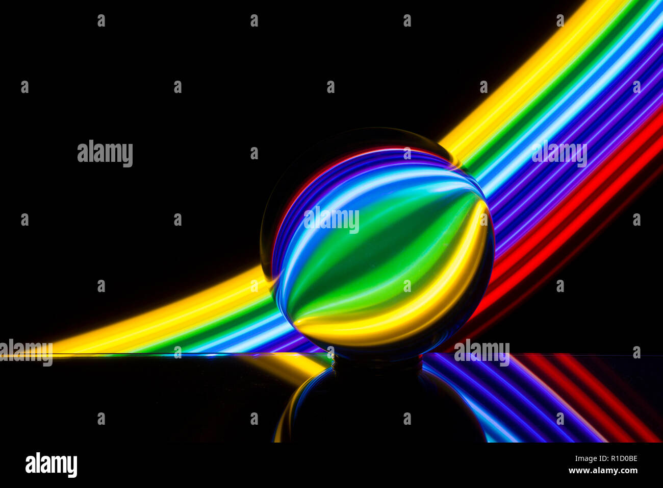 Light painting with a Lensball / crystal / glass ball Stock Photo - Alamy