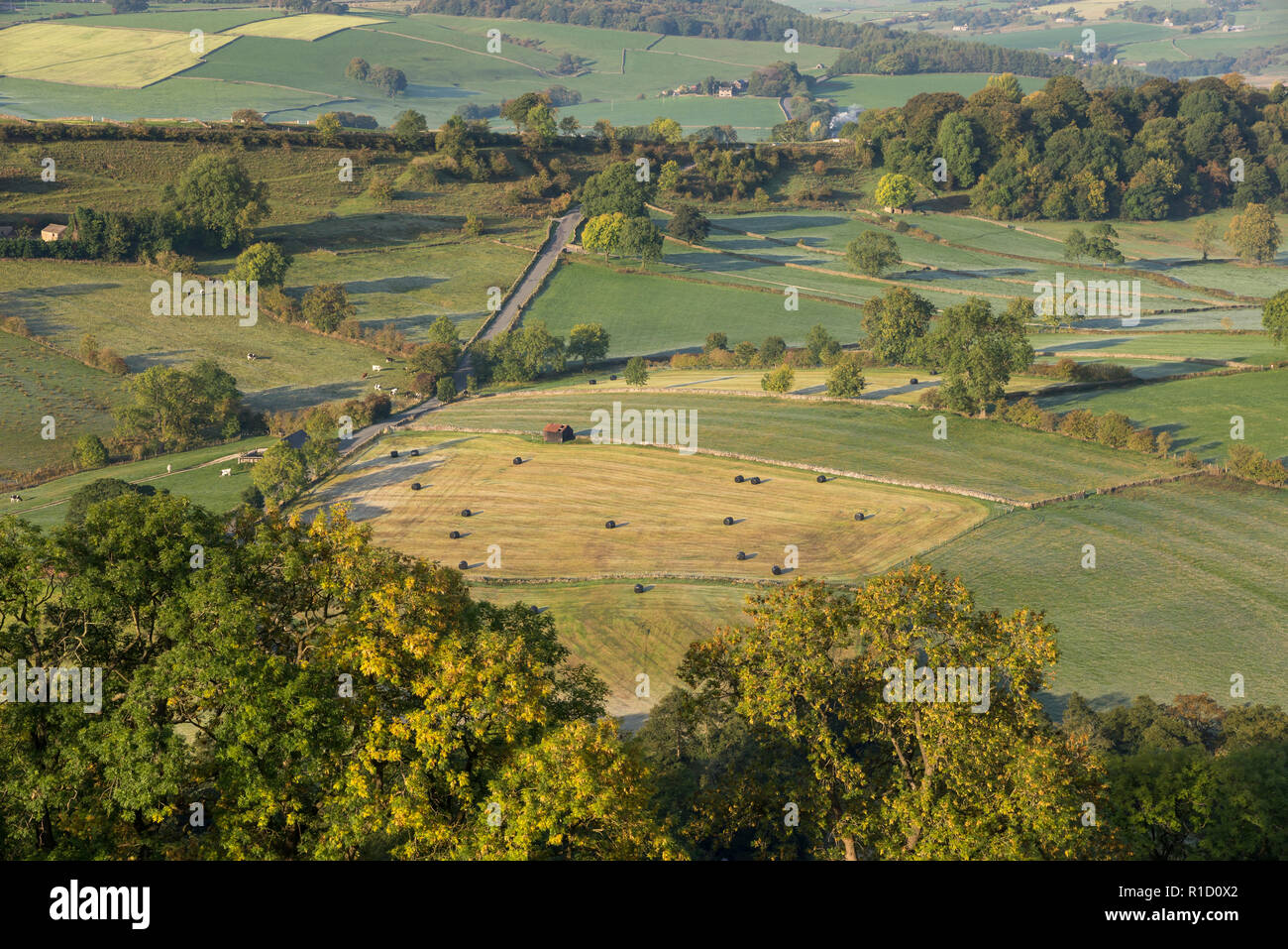 A chilly autumn morning in the Dove Valley around Crowdecote, Buxton ...
