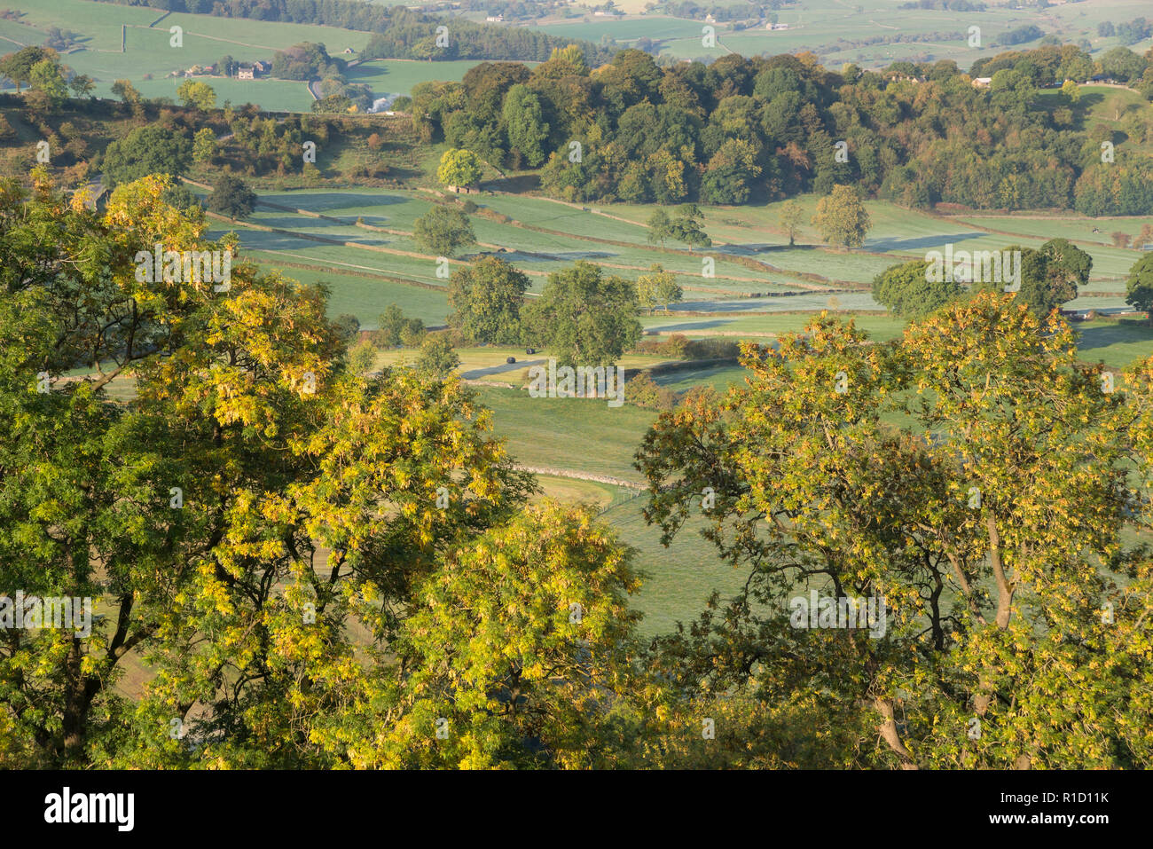 A chilly autumn morning in the Dove Valley around Crowdecote, Buxton ...